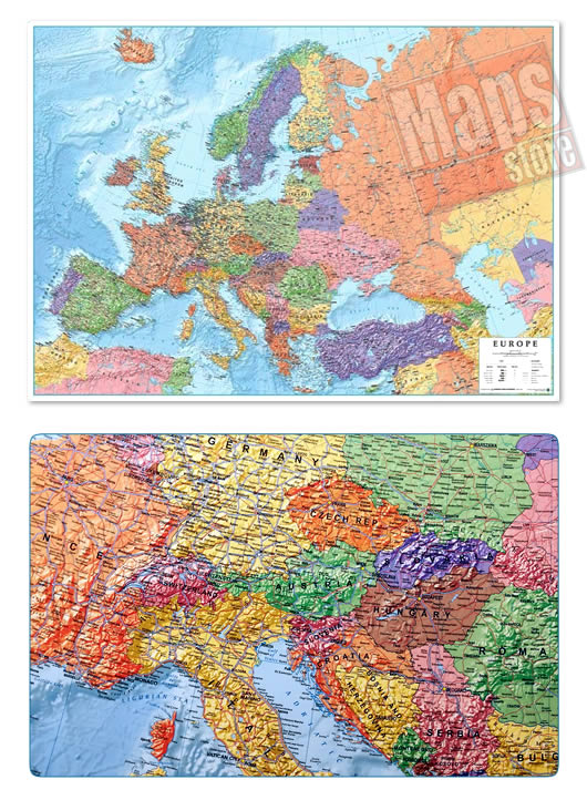 Mappa Murale d'Europa - con cartografia